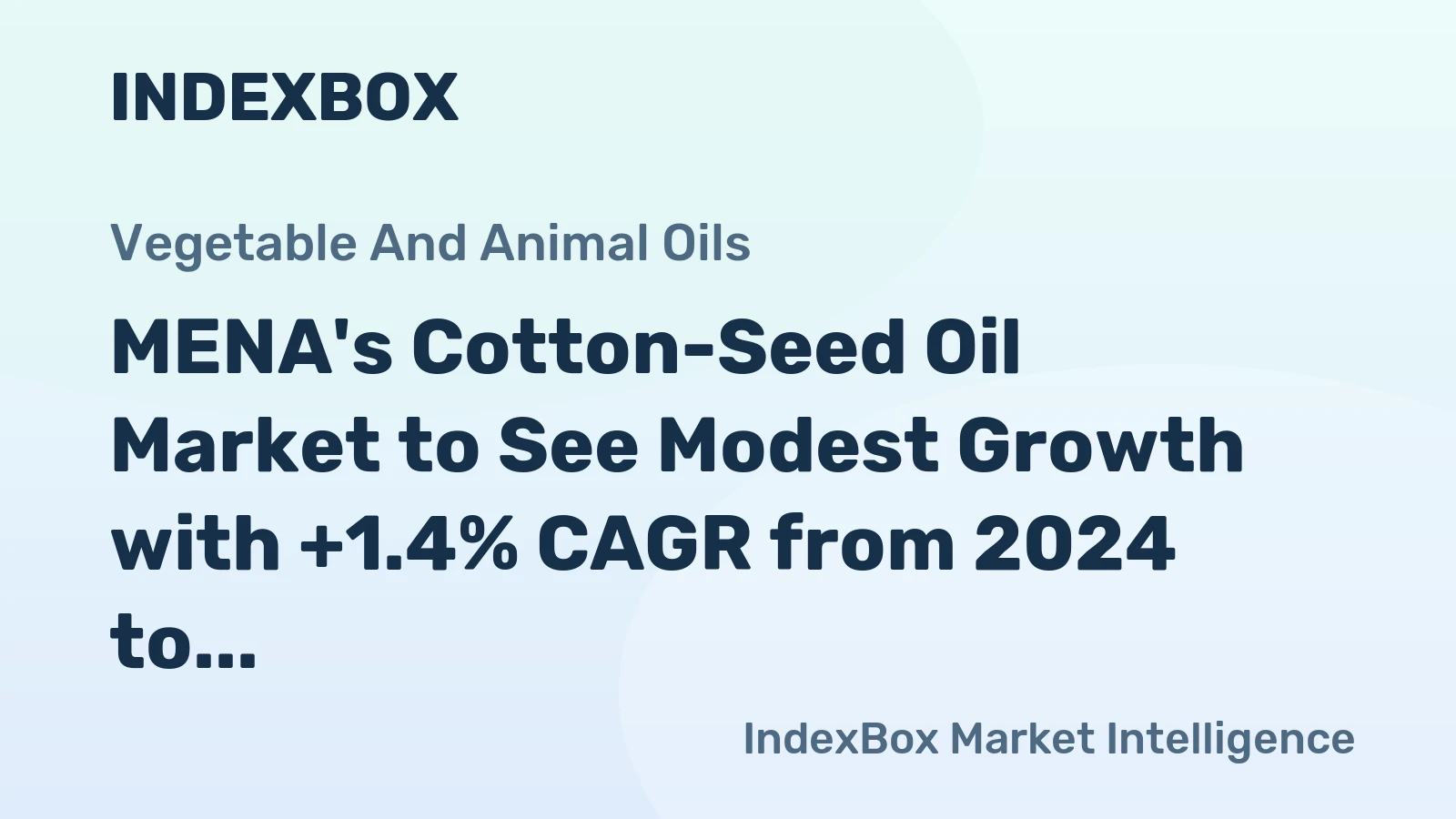 MENA's Cotton-Seed Oil Market to See Modest Growth with +1.4% CAGR from 2024 to 2035