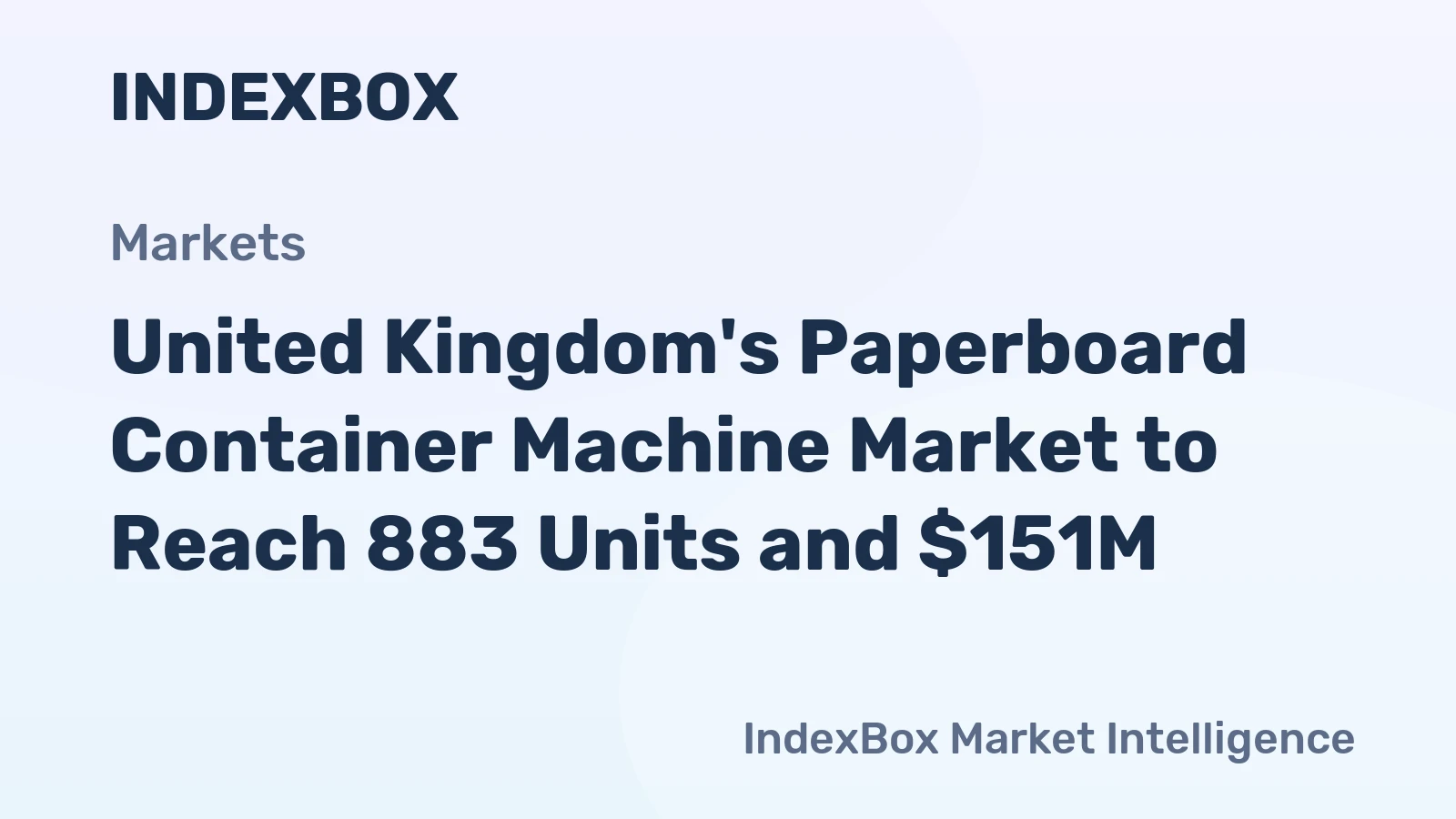 United Kingdom's Paperboard Container Machine Market to Reach 883 Units and $151M