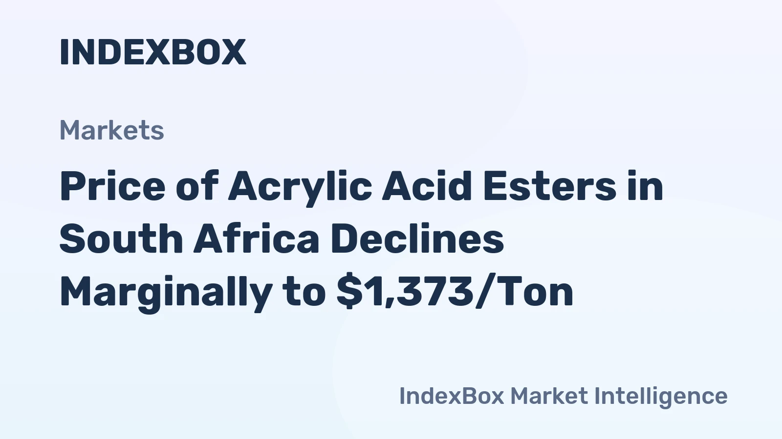 Price of Acrylic Acid Esters in South Africa Declines Marginally to $1,373/Ton