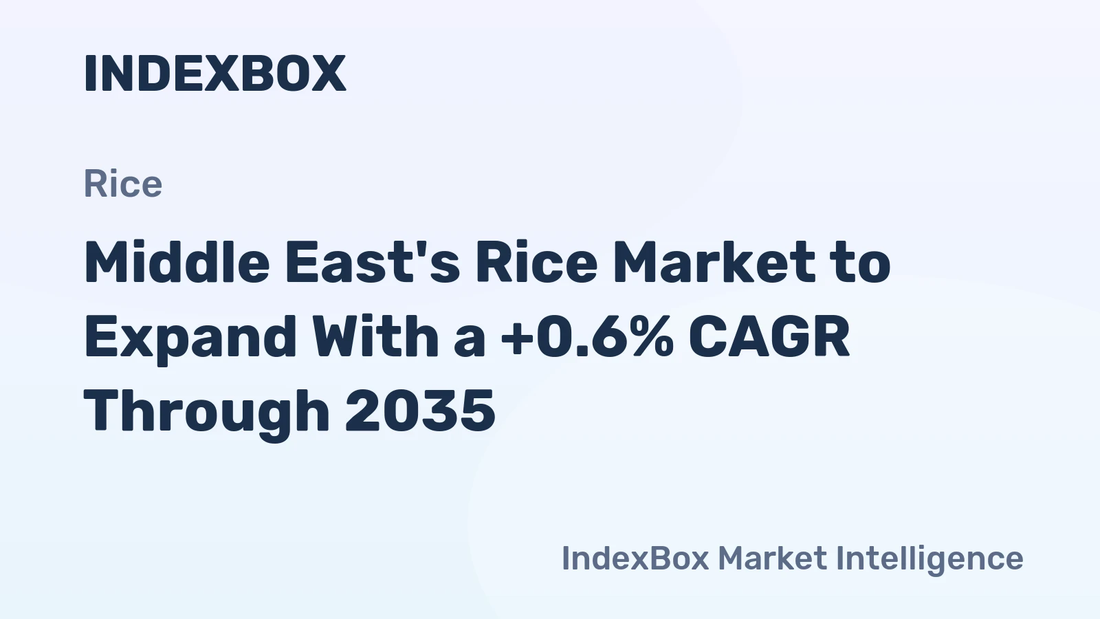 Middle East's Rice Market to Expand With a +0.6% CAGR Through 2035