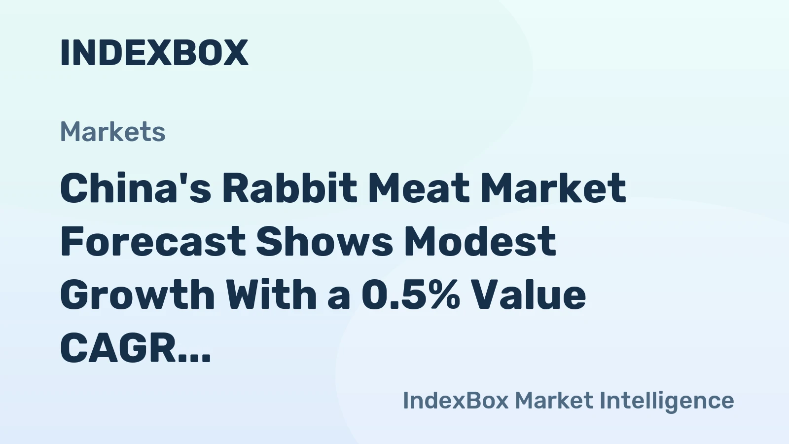 China's Rabbit Meat Market Forecast Shows Modest Growth With a 0.5% Value CAGR Through 2035