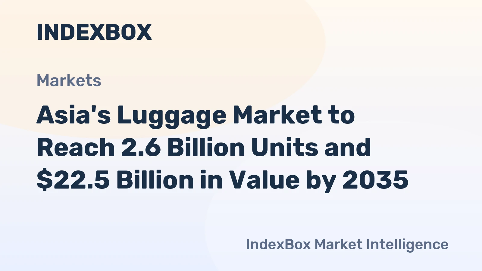 Asia's Luggage Market to Reach 2.6 Billion Units and $22.5 Billion in Value by 2035