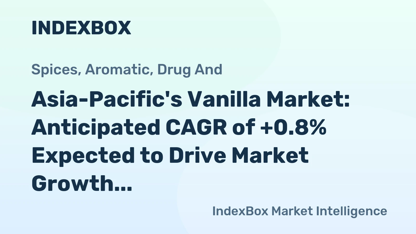 Asia-Pacific's Vanilla Market: Anticipated CAGR of +0.8% Expected to Drive Market Growth