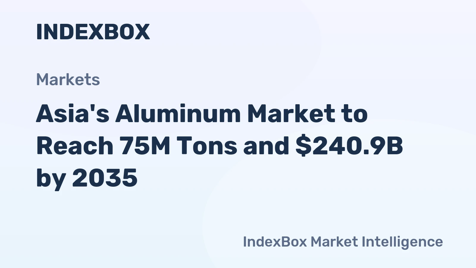 Asia's Aluminum Market to Reach 75M Tons and $240.9B by 2035