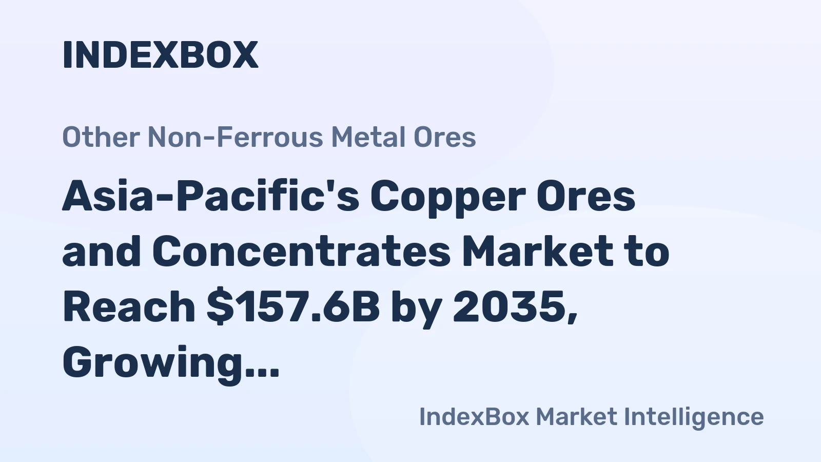 Asia-Pacific's Copper Ores and Concentrates Market to Reach $157.6B by 2035, Growing at a CAGR of +3.3%