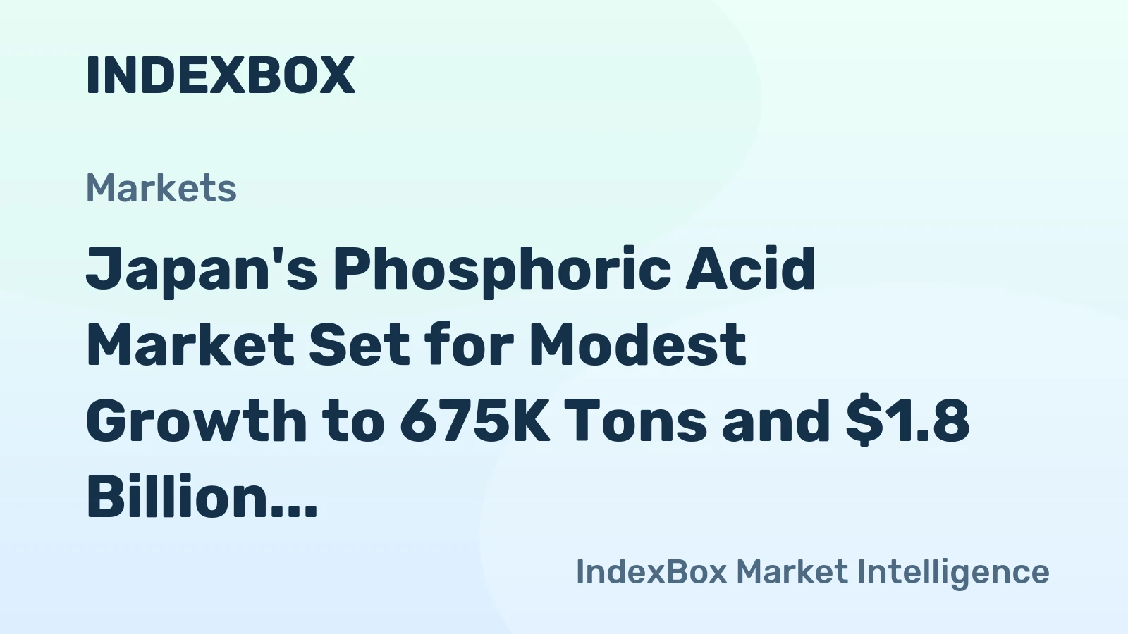 Japan's Phosphoric Acid Market Set for Modest Growth to 675K Tons and $1.8 Billion by 2035