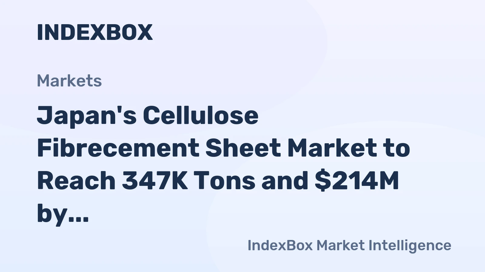 Japan's Cellulose Fibrecement Sheet Market to Reach 347K Tons and $214M by 2035