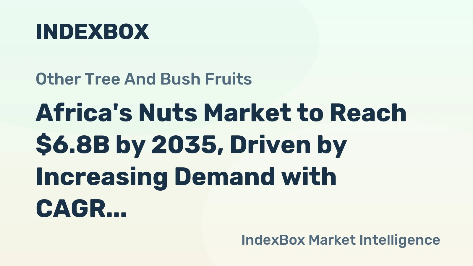 Africa's Nuts Market to Reach $6.8B by 2035, Driven by Increasing Demand with CAGR of +2.8%