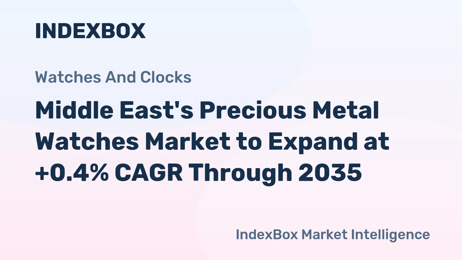 Middle East's Precious Metal Watches Market to Expand at +0.4% CAGR Through 2035