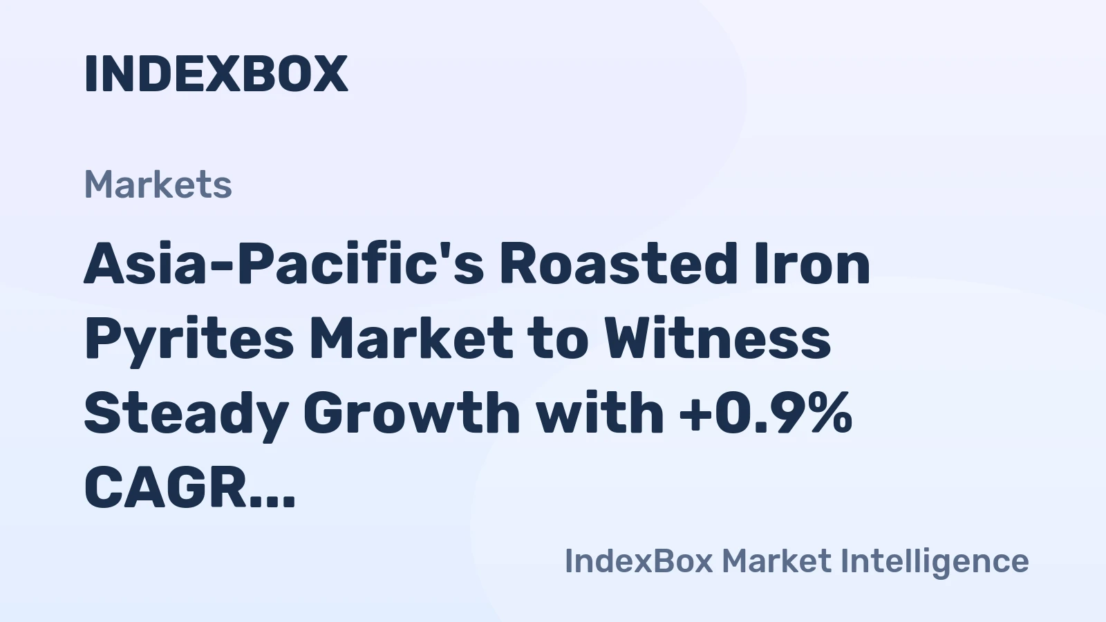 Asia-Pacific's Roasted Iron Pyrites Market to Witness Steady Growth with +0.9% CAGR from 2024 to 2035