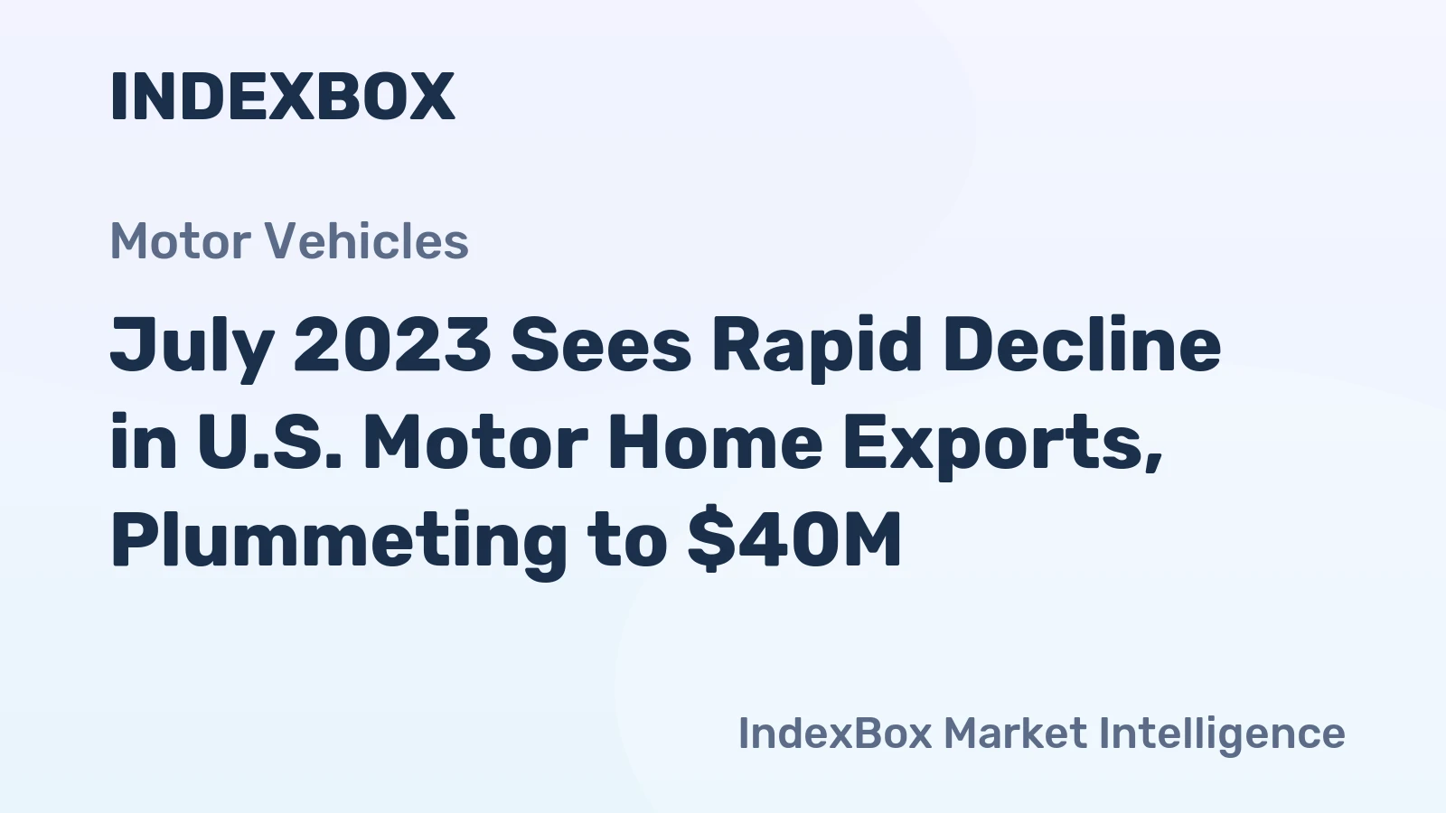 July 2023 Sees Rapid Decline in U.S. Motor Home Exports, Plummeting to $40M