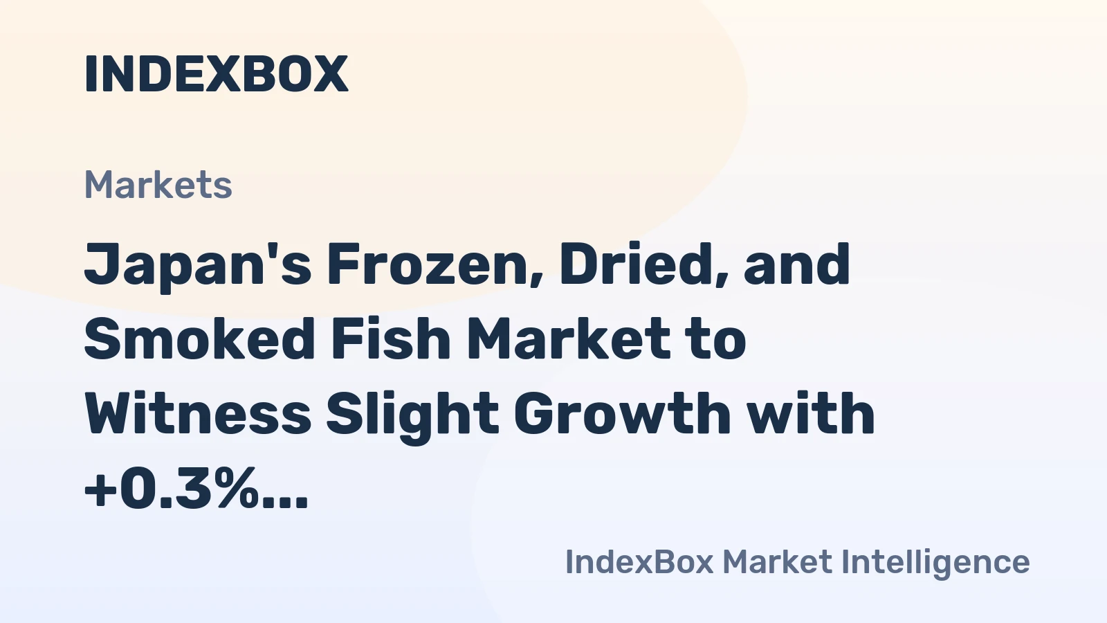 Japan's Frozen, Dried, and Smoked Fish Market to Witness Slight Growth with +0.3% CAGR