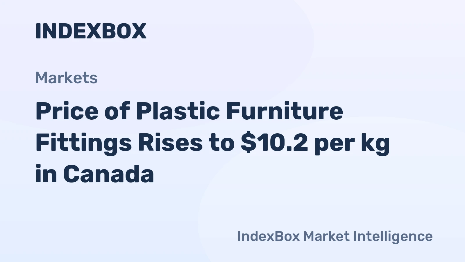Price of Plastic Furniture Fittings Rises to $10.2 per kg in Canada