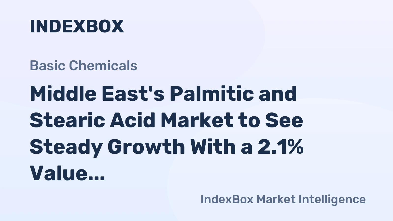 Middle East's Palmitic and Stearic Acid Market to See Steady Growth With a 2.1% Value CAGR Through 2035