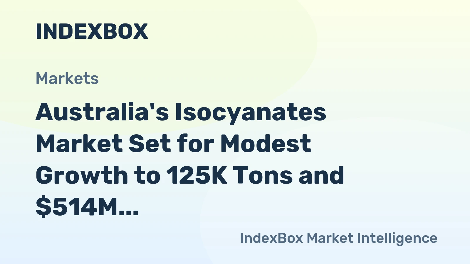 Australia's Isocyanates Market Set for Modest Growth to 125K Tons and $514M by 2035