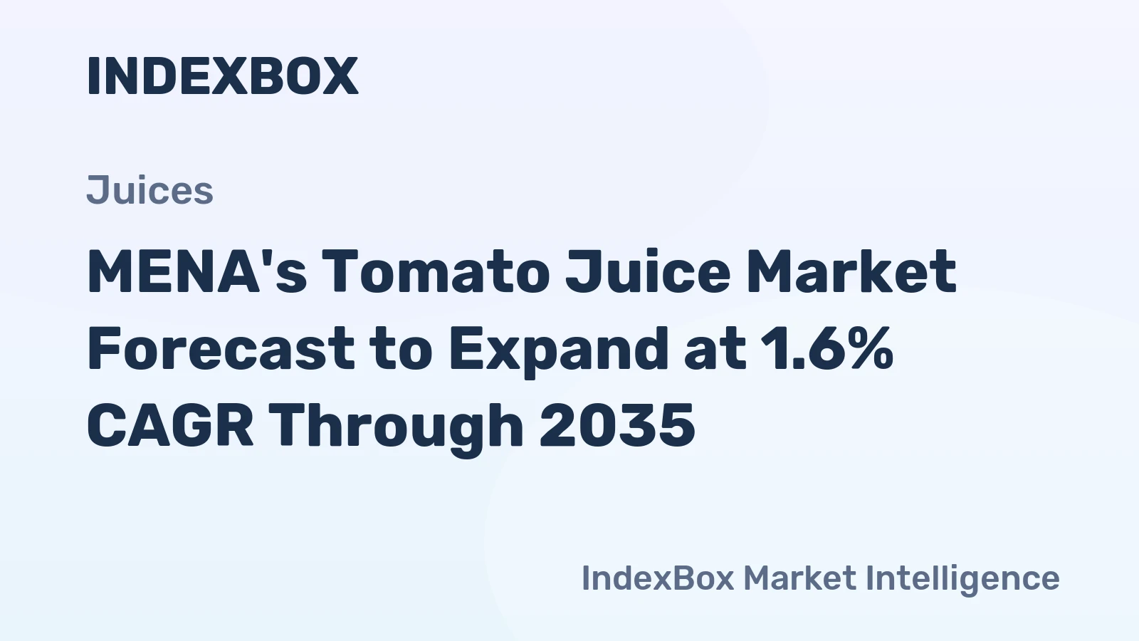 MENA's Tomato Juice Market Forecast to Expand at 1.6% CAGR Through 2035