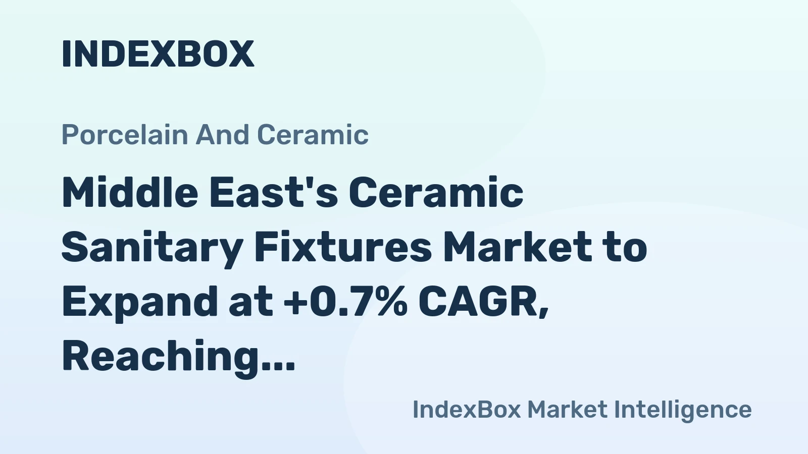 Middle East's Ceramic Sanitary Fixtures Market to Expand at +0.7% CAGR, Reaching 23M Units by 2035