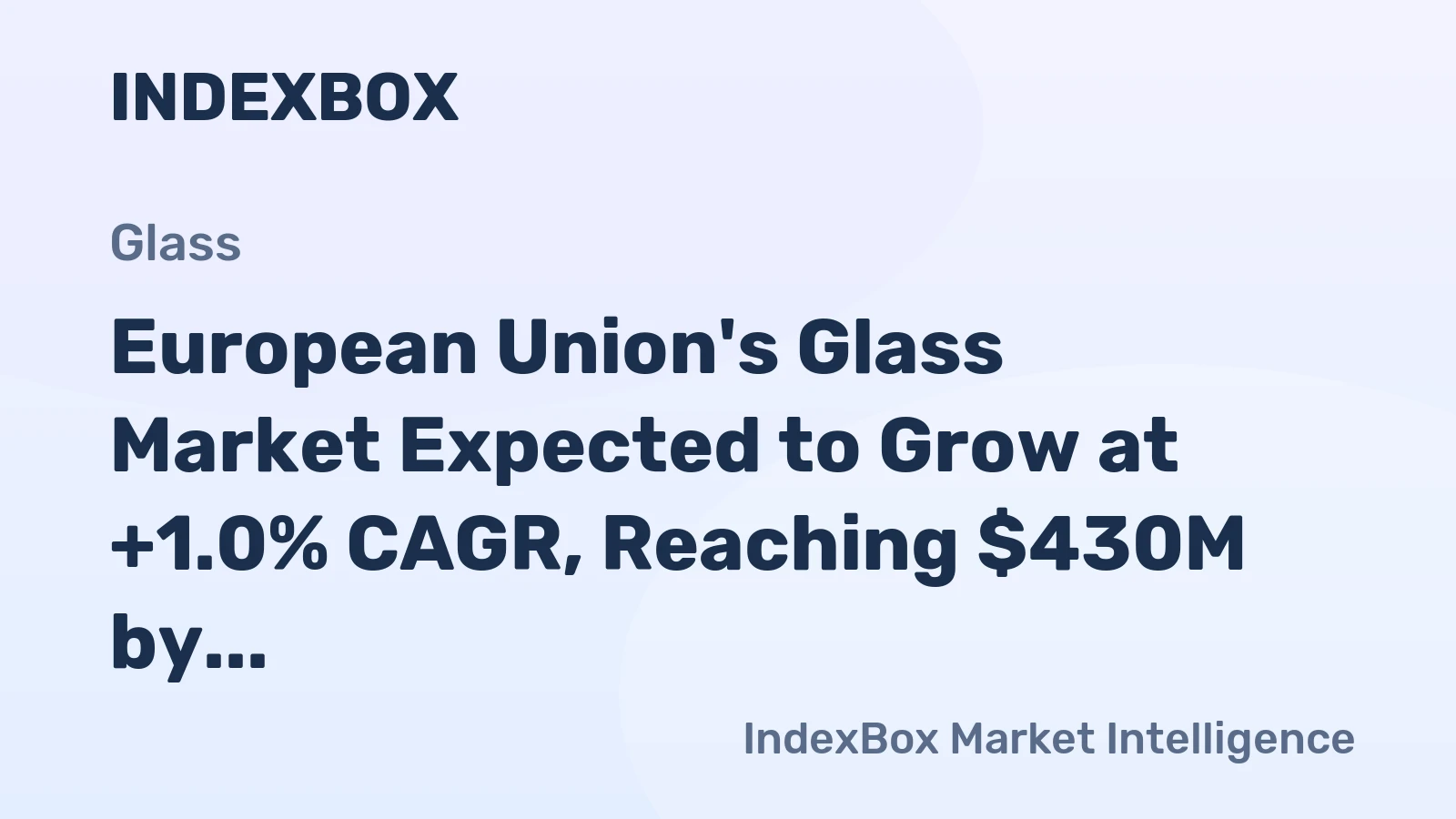 European Union's Glass Market Expected to Grow at +1.0% CAGR, Reaching $430M by 2035
