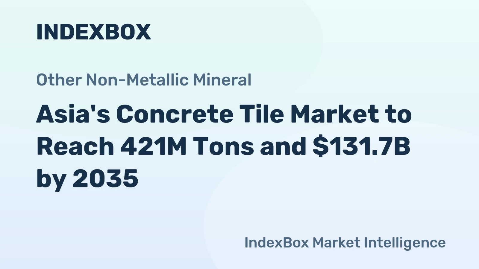 Asia's Concrete Tile Market to Reach 421M Tons and $131.7B by 2035