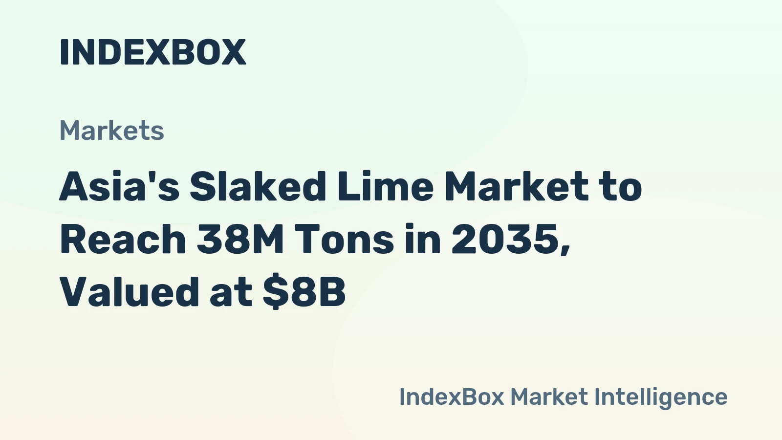 Asia's Slaked Lime Market to Reach 38M Tons in 2035, Valued at $8B
