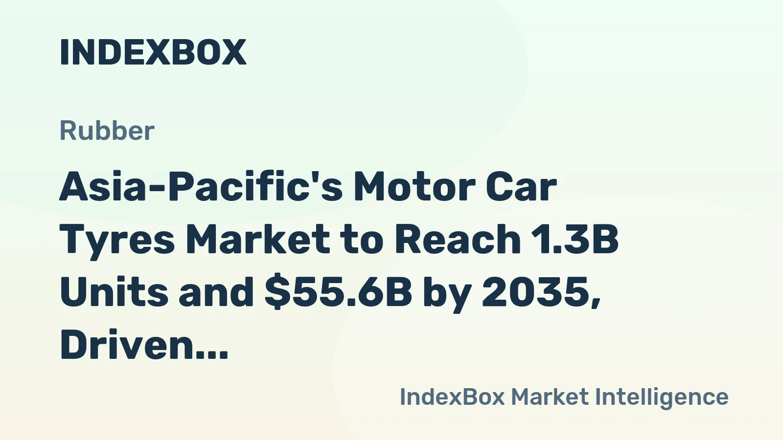 Asia-Pacific's Motor Car Tyres Market to Reach 1.3B Units and $55.6B by 2035, Driven by Increasing Demand