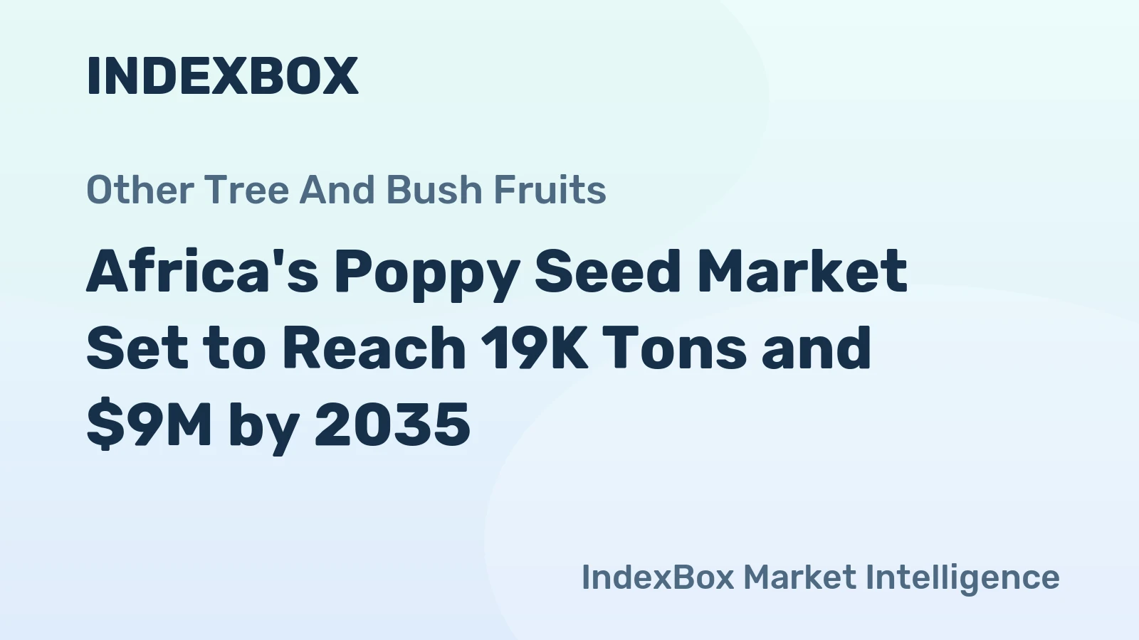 Africa's Poppy Seed Market Set to Reach 19K Tons and $9M by 2035