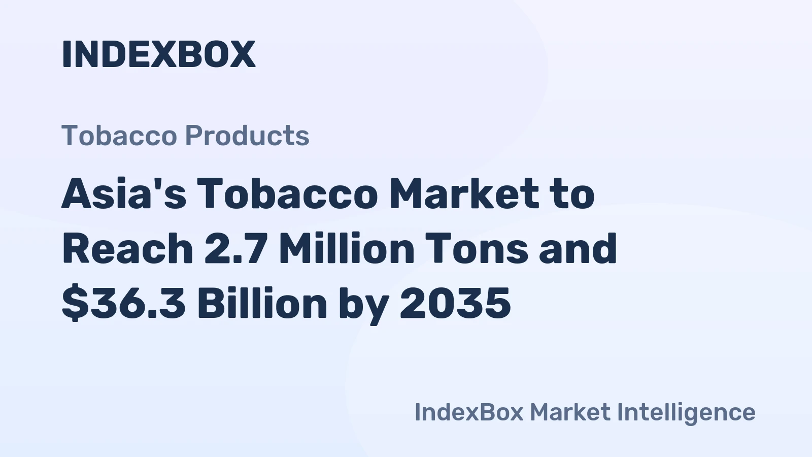 Asia's Tobacco Market to Reach 2.7 Million Tons and $36.3 Billion by 2035