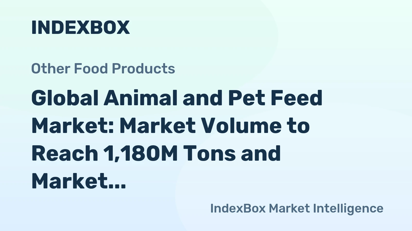 Global Animal and Pet Feed Market: Market Volume to Reach 1,180M Tons and Market Value to Hit $1,429.7B by 2035