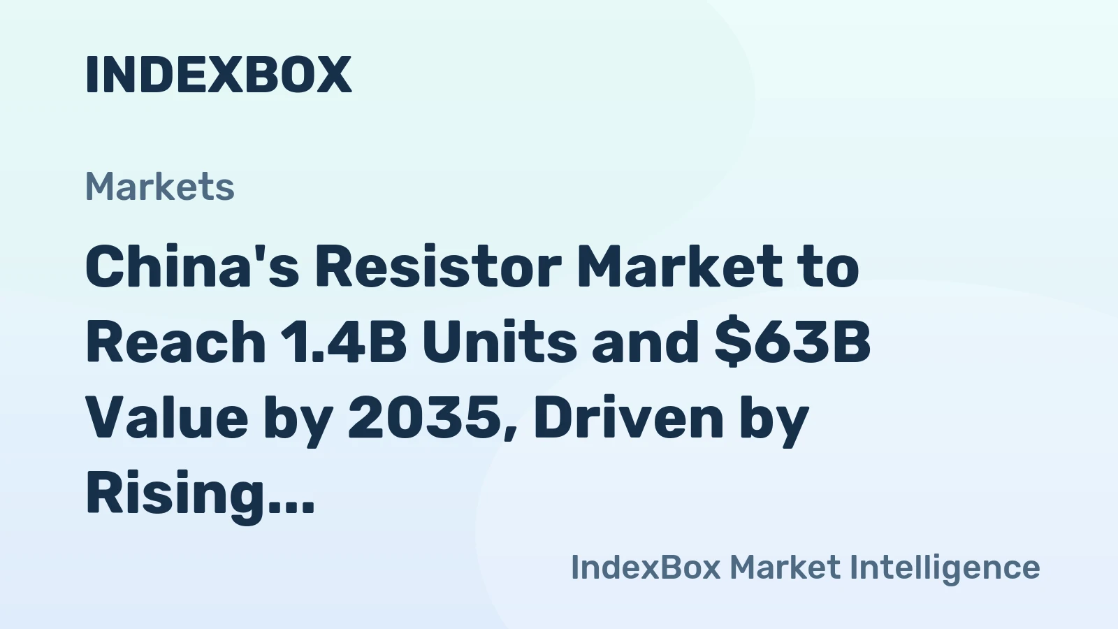 China's Resistor Market to Reach 1.4B Units and $63B Value by 2035, Driven by Rising Demand