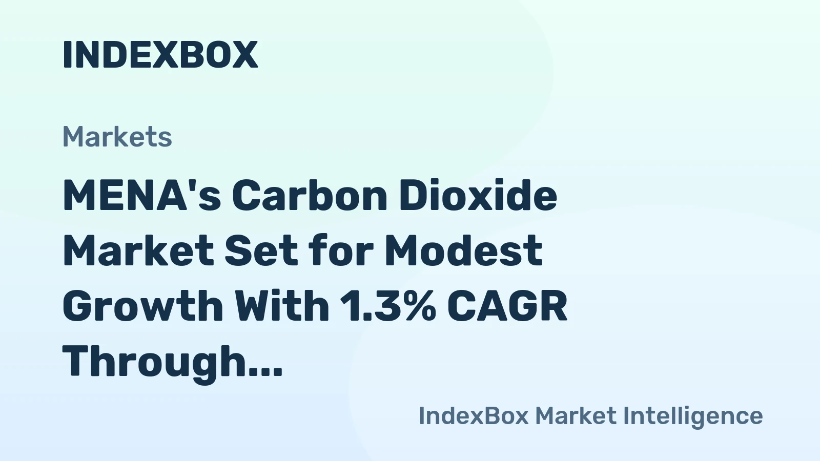 MENA's Carbon Dioxide Market Set for Modest Growth With 1.3% CAGR Through 2035