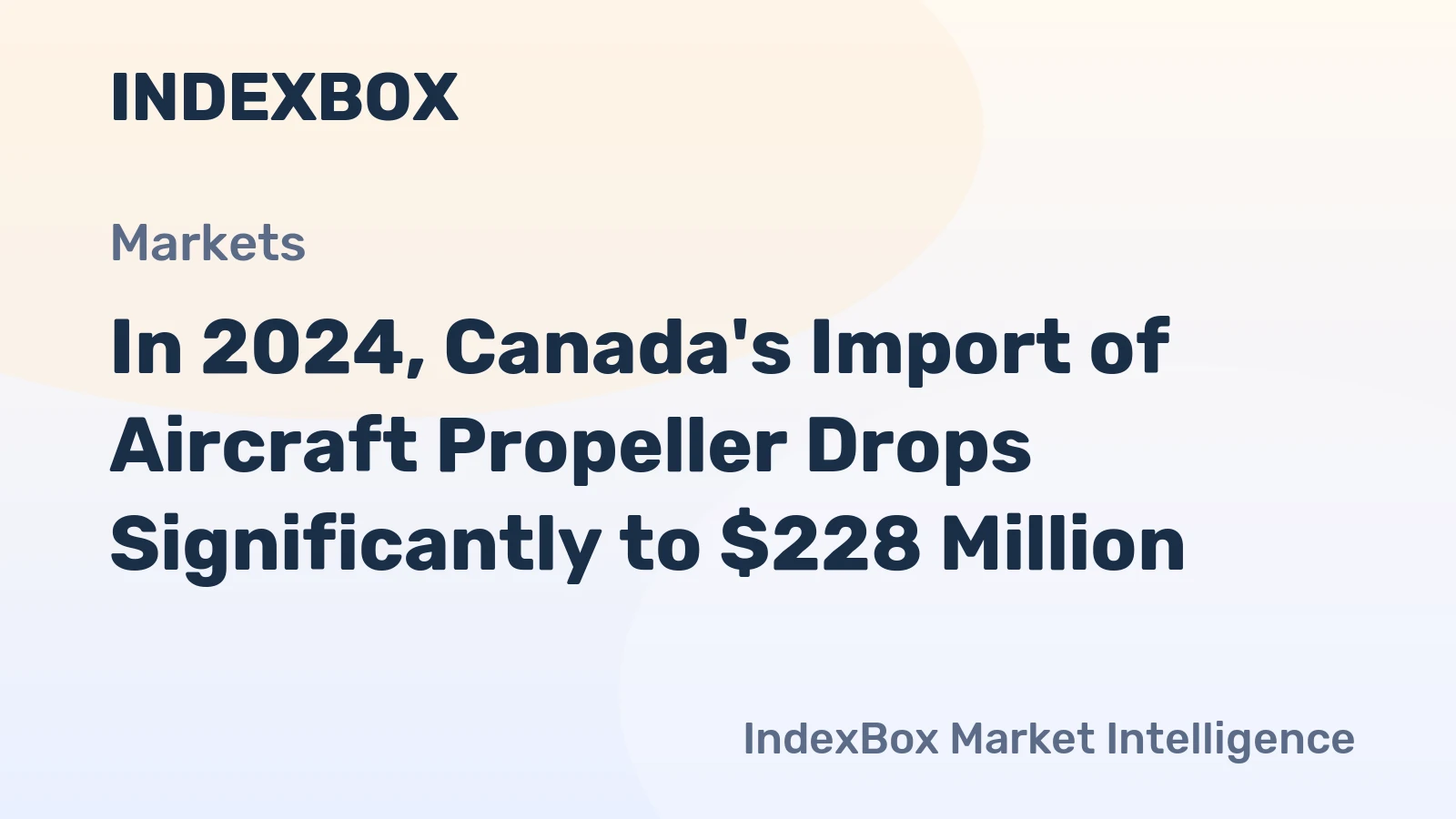 In 2024, Canada's Import of Aircraft Propeller Drops Significantly to $228 Million
