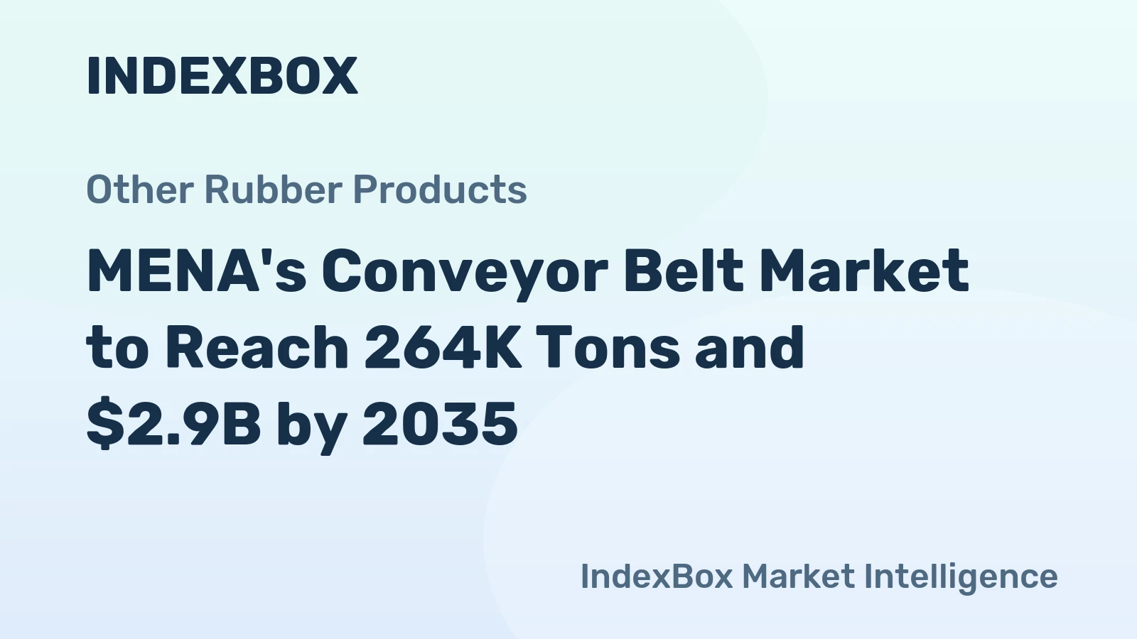 MENA's Conveyor Belt Market to Reach 264K Tons and $2.9B by 2035
