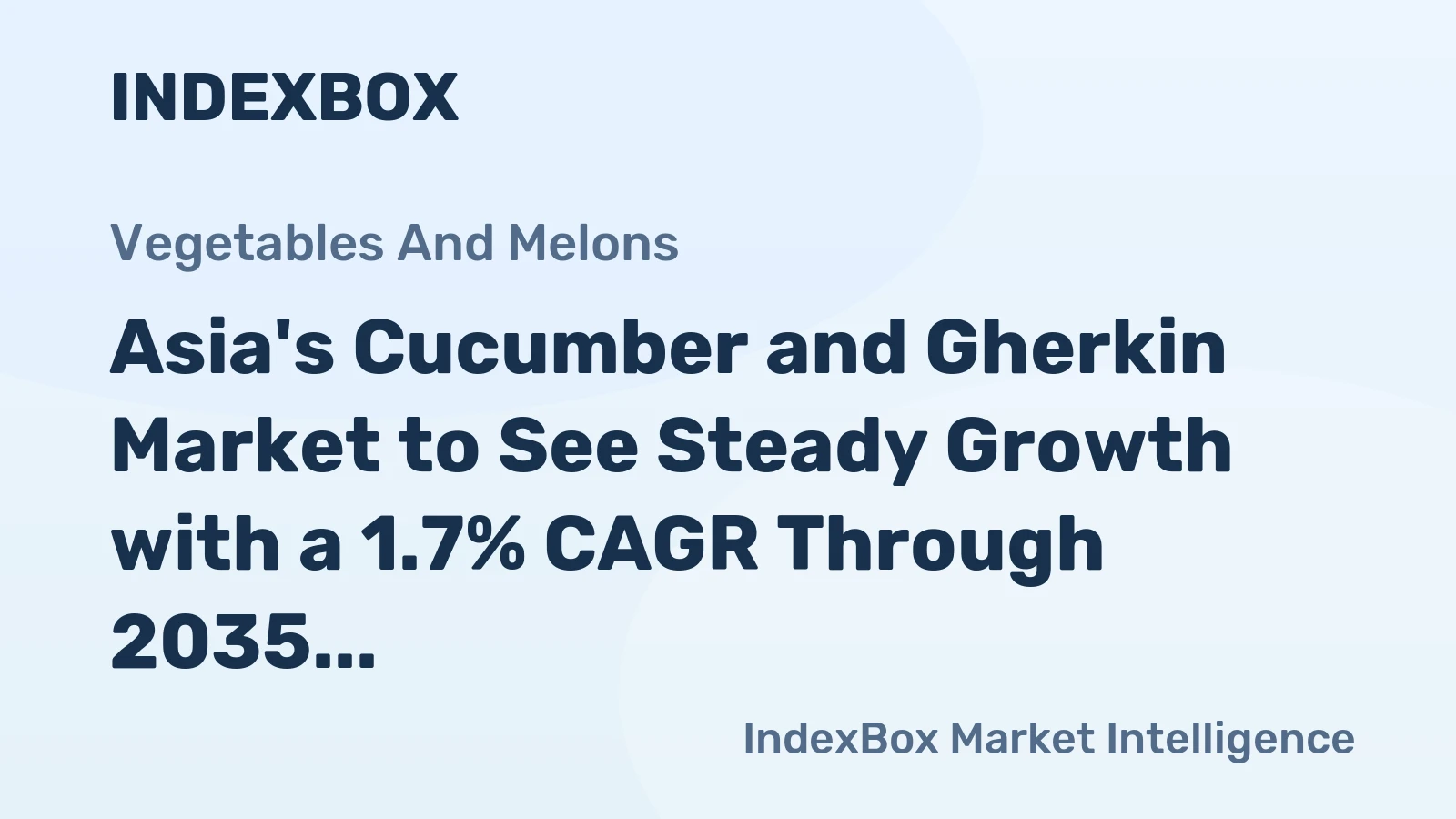 Asia's Cucumber and Gherkin Market to See Steady Growth with a 1.7% CAGR Through 2035