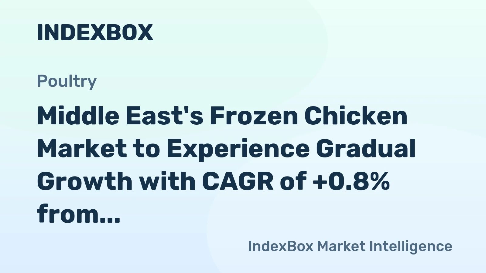 Middle East's Frozen Chicken Market to Experience Gradual Growth with CAGR of +0.8% from 2024 to 2035