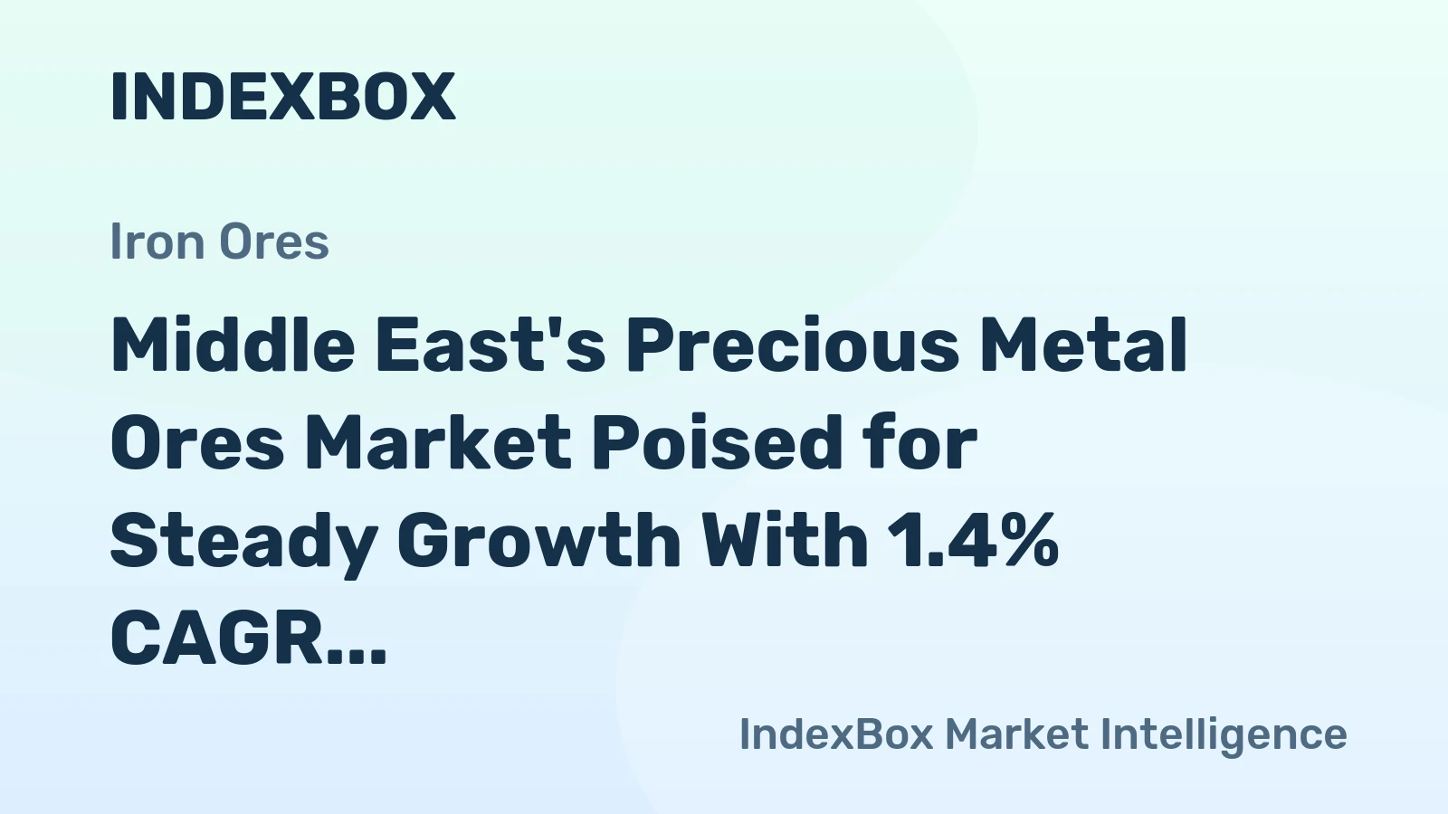 Middle East's Precious Metal Ores Market Poised for Steady Growth With 1.4% CAGR Through 2035