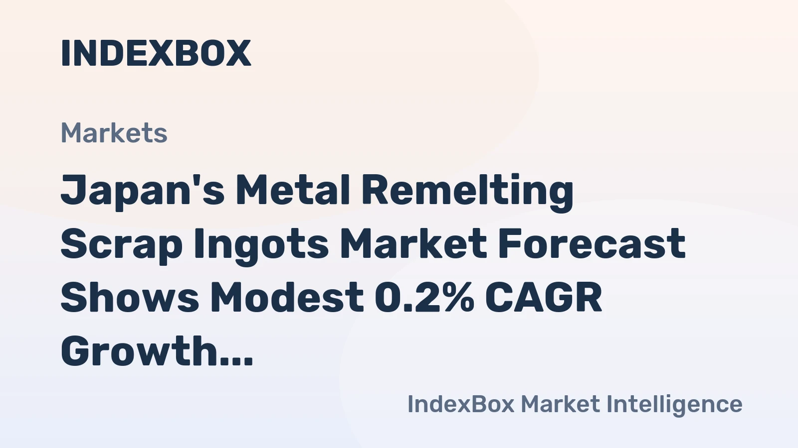 Japan's Metal Remelting Scrap Ingots Market Forecast Shows Modest 0.2% CAGR Growth Through 2035
