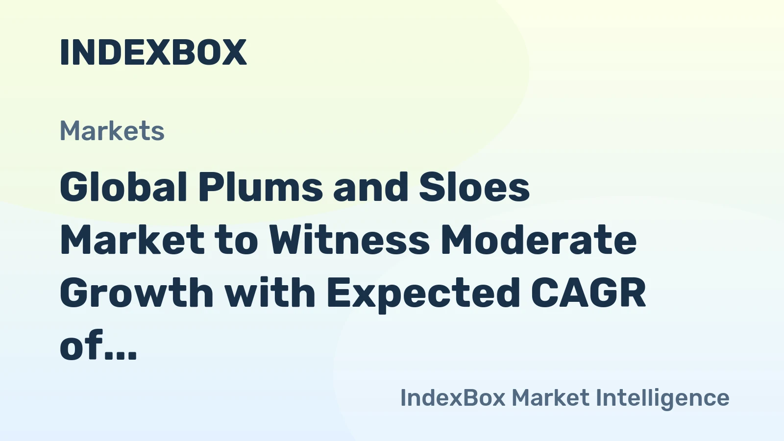 Global Plums and Sloes Market to Witness Moderate Growth with Expected CAGR of +0.5% from 2024 to 2035