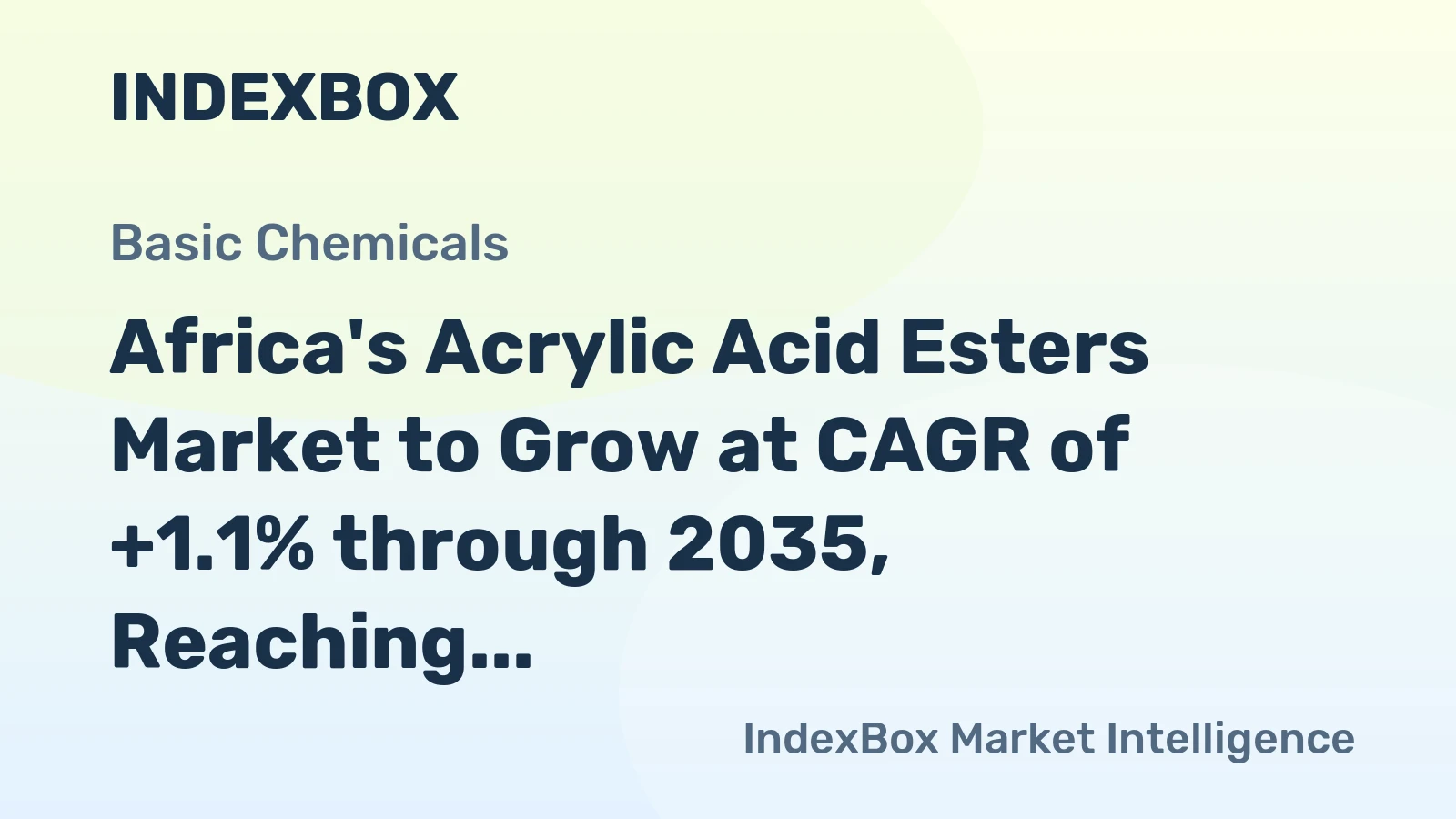 Africa's Acrylic Acid Esters Market to Grow at CAGR of +1.1% through 2035, Reaching $1.9B by End of Period