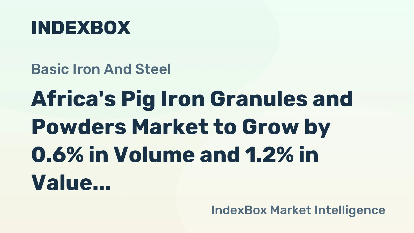 Africa's Pig Iron Granules and Powders Market to Grow by 0.6% in Volume and 1.2% in Value, Reaching 1.5M Tons and $1.7B by 2035