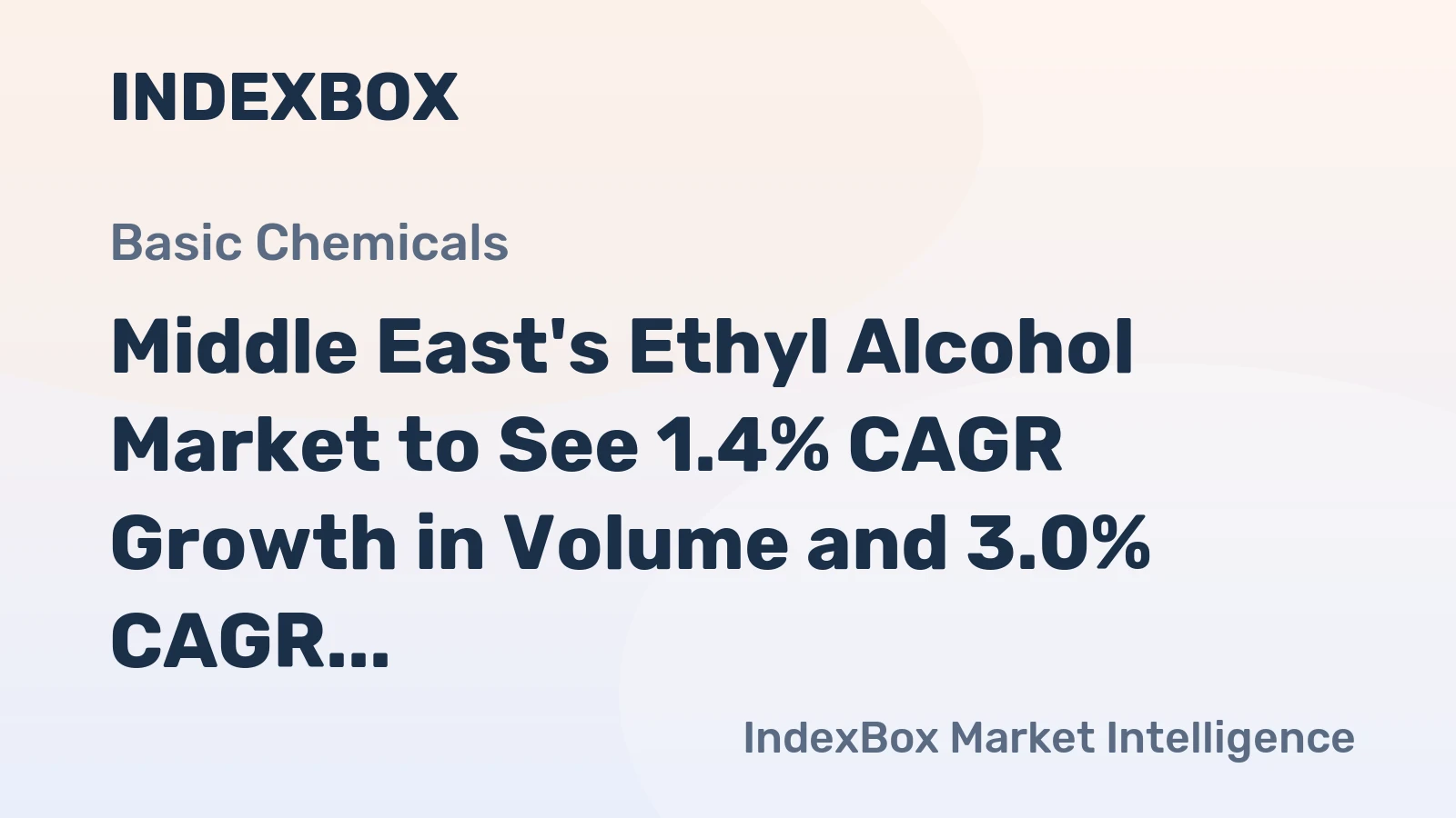 Middle East's Ethyl Alcohol Market to See 1.4% CAGR Growth in Volume and 3.0% CAGR Growth in Value through 2035