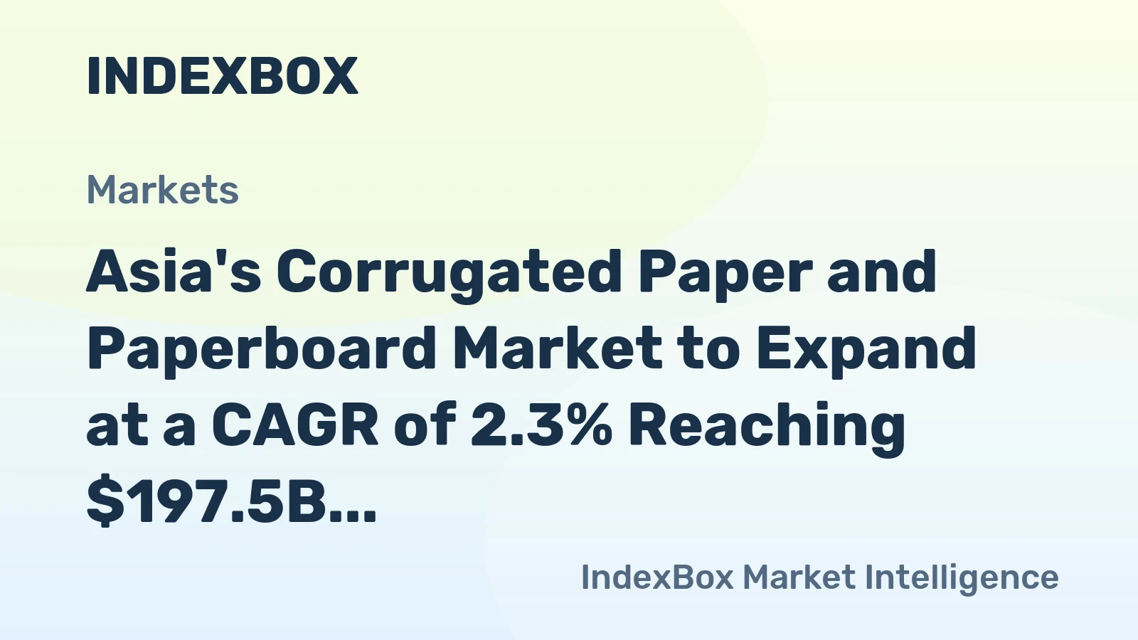 Asia's Corrugated Paper and Paperboard Market to Expand at a CAGR of 2.3% Reaching $197.5B by 2035