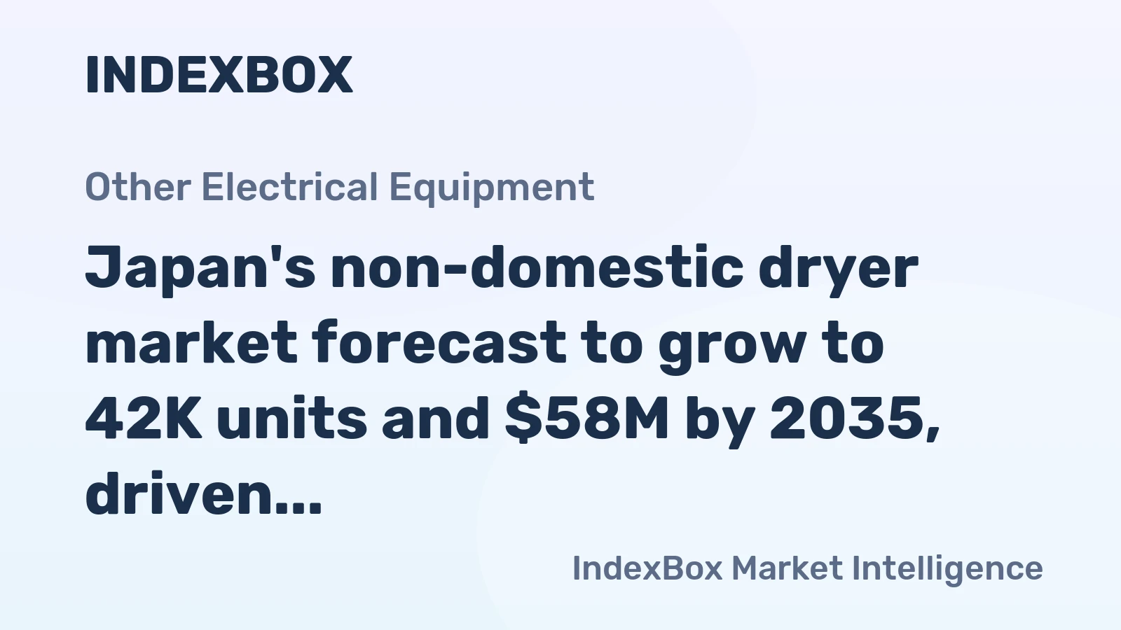 Japan's non-domestic dryer market forecast to grow to 42K units and $58M by 2035, driven by increasing demand.