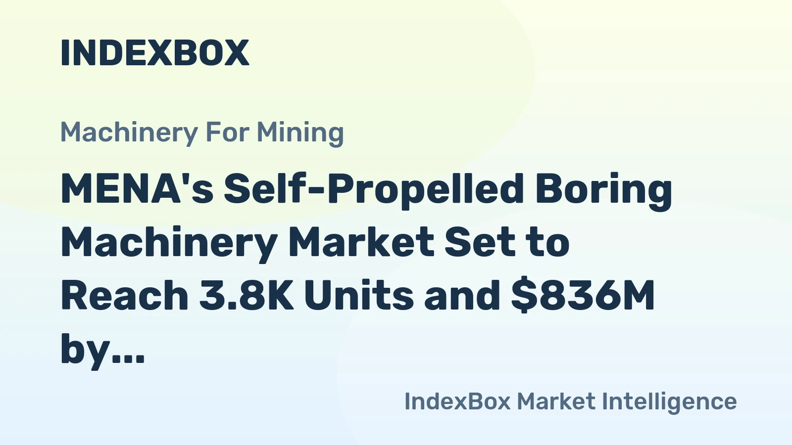 MENA's Self-Propelled Boring Machinery Market Set to Reach 3.8K Units and $836M by 2035