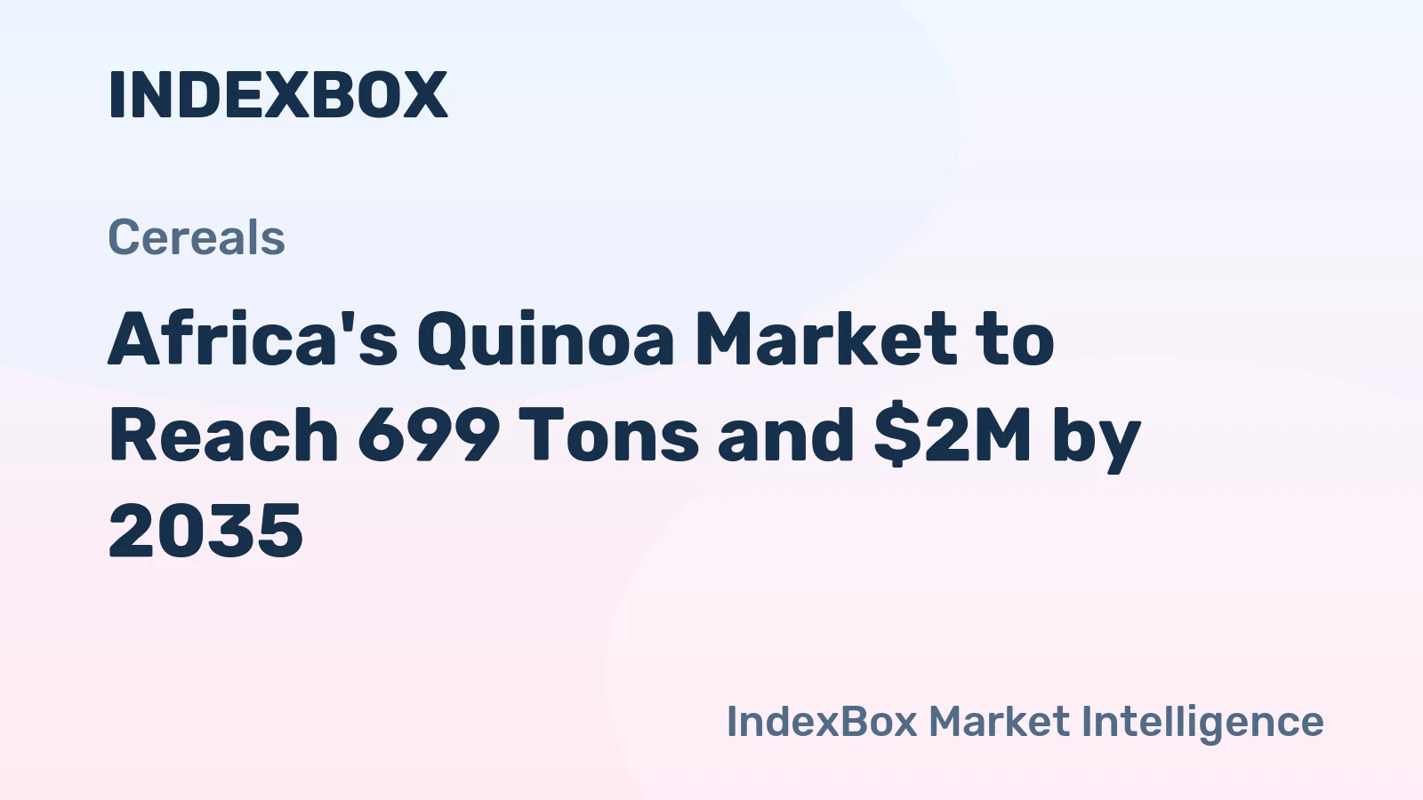 Africa's Quinoa Market to Reach 699 Tons and $2M by 2035
