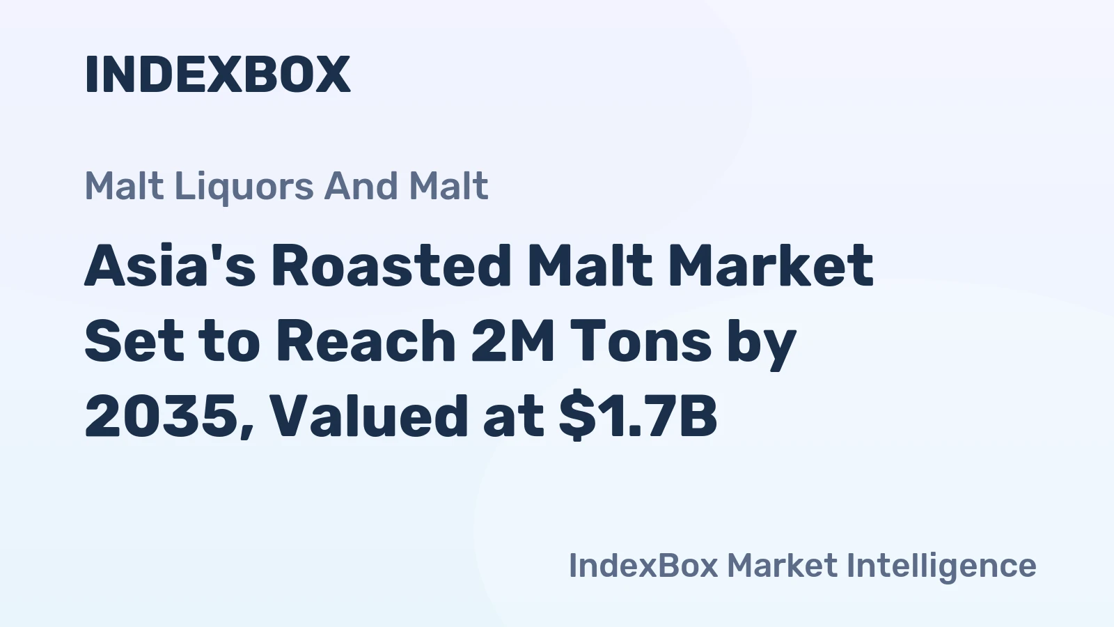 Asia's Roasted Malt Market Set to Reach 2M Tons by 2035, Valued at $1.7B