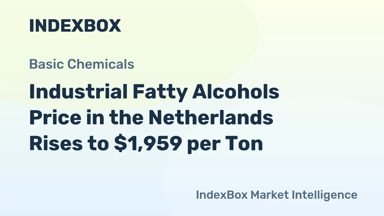 Industrial Fatty Alcohols Price in the Netherlands Rises to $1,959 per Ton