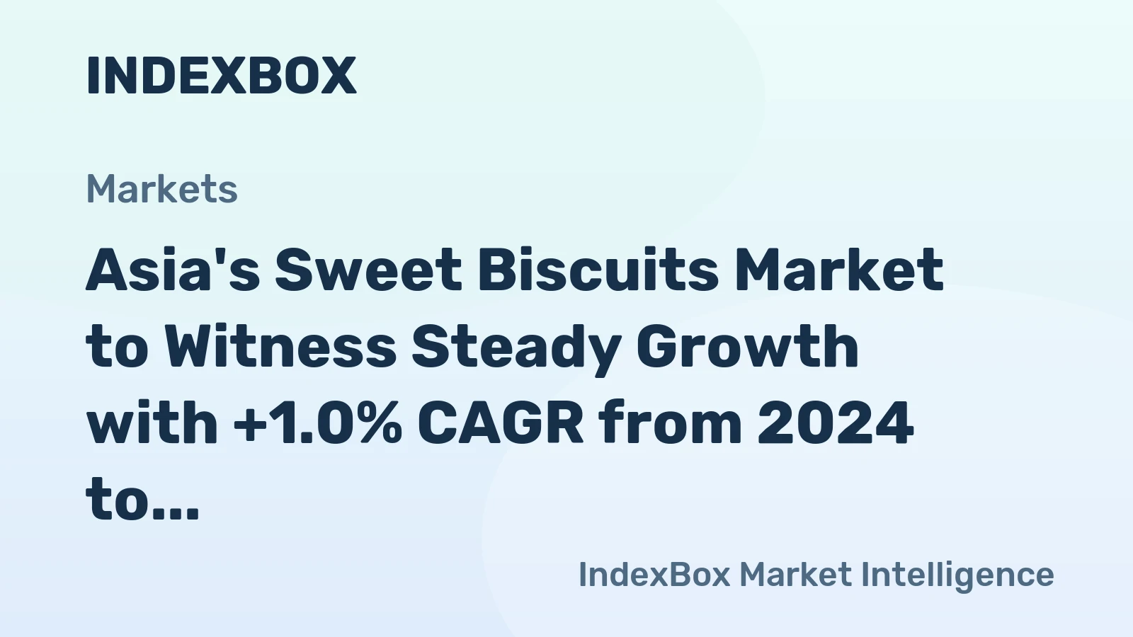 Asia's Sweet Biscuits Market to Witness Steady Growth with +1.0% CAGR from 2024 to 2035