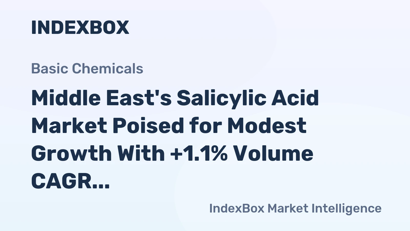 Middle East's Salicylic Acid Market Poised for Modest Growth With +1.1% Volume CAGR Through 2035