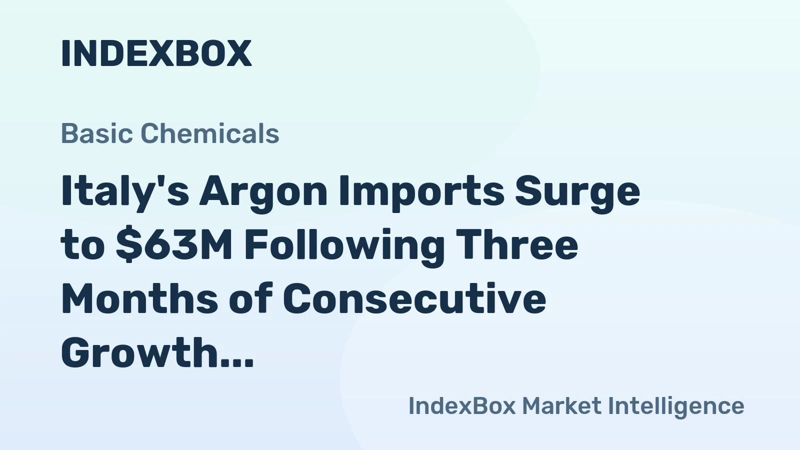 Italy's Argon Imports Surge to $63M Following Three Months of Consecutive Growth in 2023