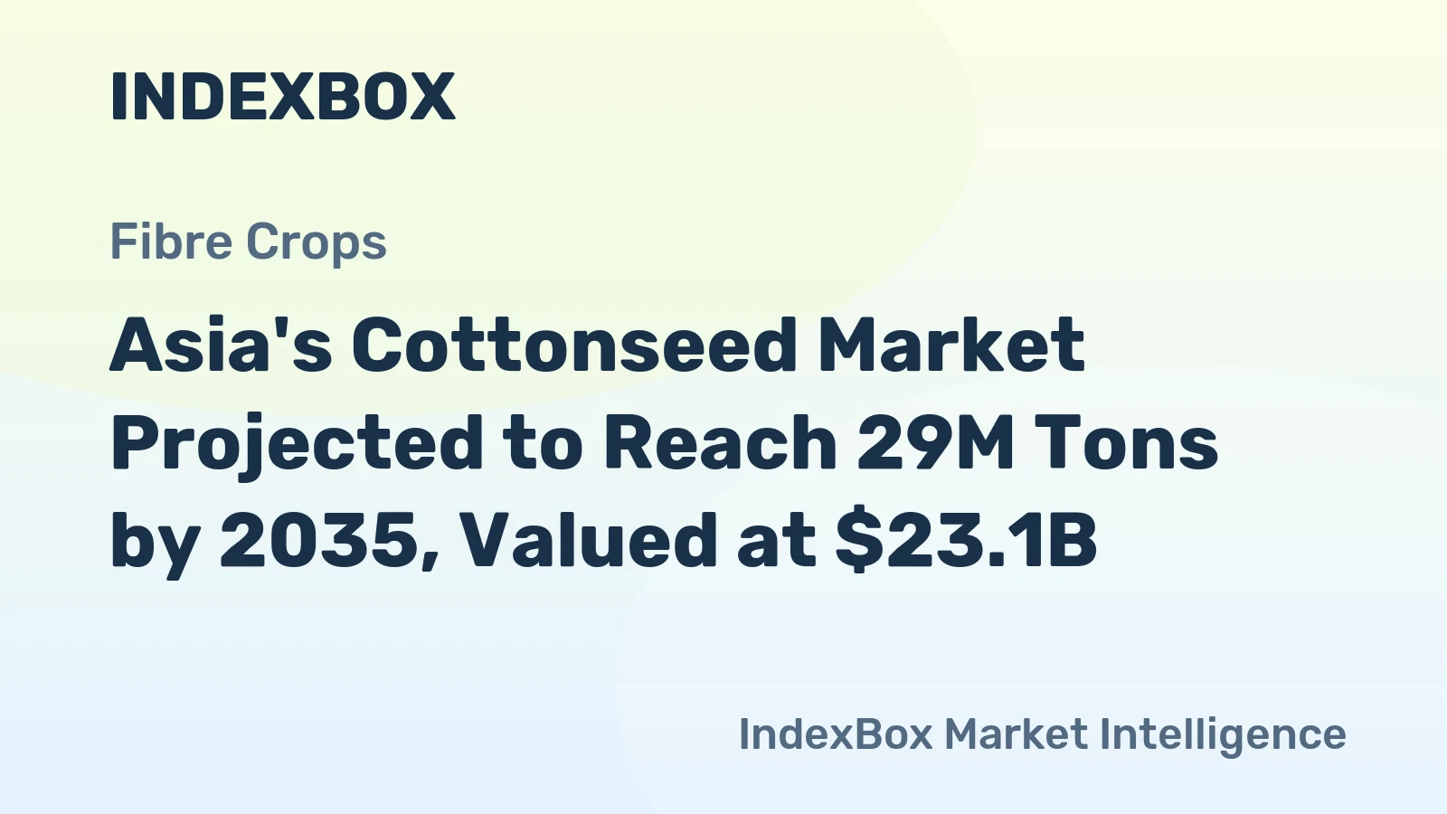 Asia's Cottonseed Market Projected to Reach 29M Tons by 2035, Valued at $23.1B